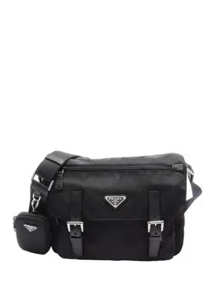 PRADA Vela Saffiano Leather Shoulder Bag