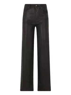 Paige Sasha Coated Logo-patch Straight-leg Jeans Brown
