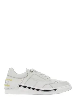 Fendi Fender Panelled Leather Sneakers Neutrals