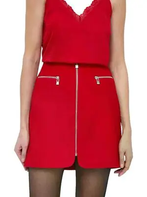 MORGAN Zip-detail Short Skirt - Red