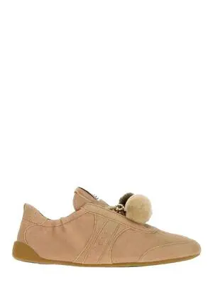 Chloé Kick Pompom-embellished Sneakers Neutrals