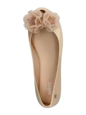 Melissa Ultragirl Floral-detail Ballet Flats - Neutrals