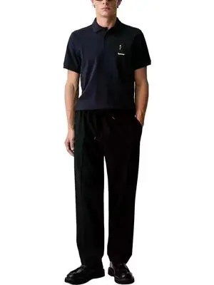 Barbour Logo-embroidered Piqué Polo Shirt - Blue