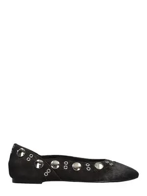 BIBI LOU Eyelet-embellished Ballet Flats Brown