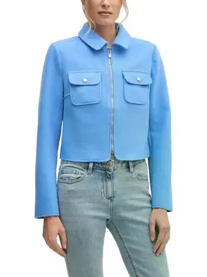 MORGAN Zip-up Flap-pocket Jacket - Blue