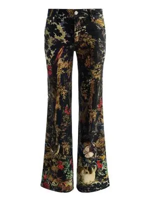 ALICE + OLIVIA Roxie Embroidered Embellished Jeans