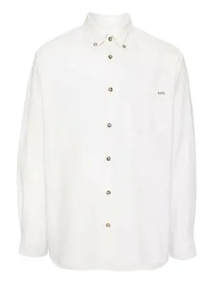 A.p.c. Logo-print Button-down Shirt - White