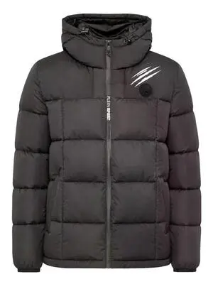 PLEIN SPORT Thunder Hooded Puffer Jacket - Black