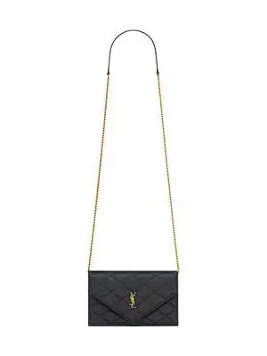 Saint Laurent Mini Quilted Leather Crossbody Bag With Cassandre Detail, 13 Cm X 20 Cm X 5 Cm - Nero