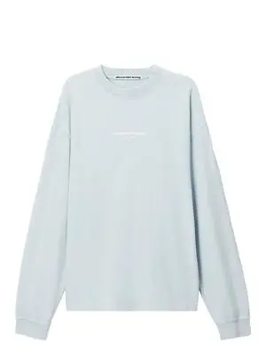 Alexander Wang Logo Print Long Sleeve Tee 'washed Sky' Blue