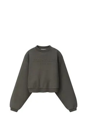 Fear Of God Embossed Modern Cropped Crewneck 'ash Heather - Grey