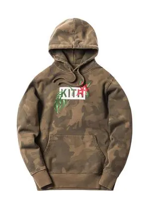 Kith In Bloom Classic Logo Hoodie 'woodland Camo' Brown