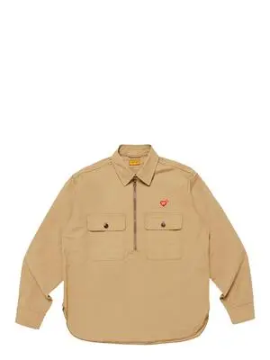 HUMAN MADE Zip-up Work Shirt 'beige - Tan