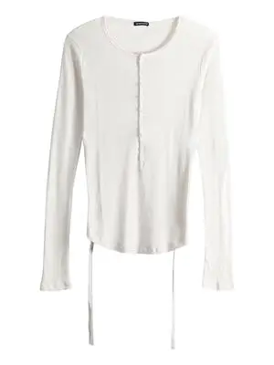 ANN DEMEULEMEESTER Hamar Wrinkled Serafino Top 'cream'
