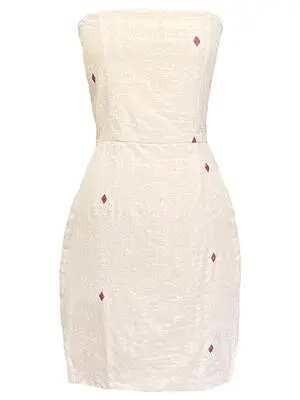 JIWYA Neutrals Moti Corset Khadi Cotton Dress - Beige