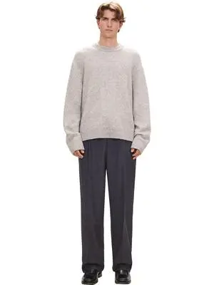 Theory Relaxed Pleat Pant In Studio Wool - Phantom Melange