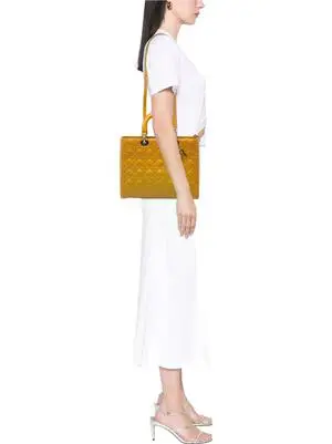 Dior 2012 Large Patent Cannage Lady Satchel - Yellow