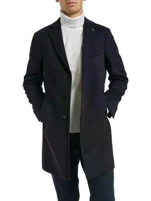 BRERAS MILANO Single-breasted Notched-lapels Coat - Blue