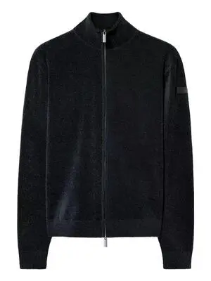RRD Velvet Zip-up Cardigan - Black