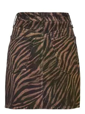 Rag & Bone Miramar Zebra-print Mini Skirt Brown