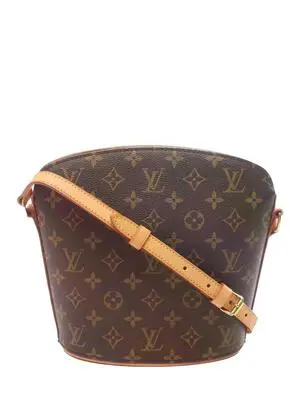 LOUIS VUITTON 2002 Monogram Drouot Crossbody Bag - Brown