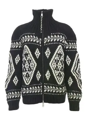 FRANTIC Everest Intarsia-knit Cardigan - Black