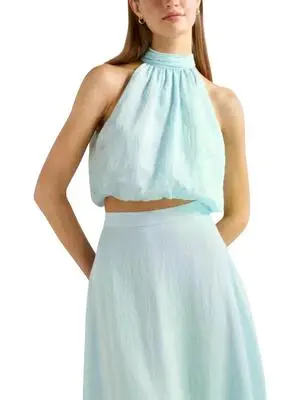 EVER NEW Maisie Halter Tie-up Top Blue