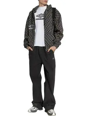 UMBRO Plaid Zip-up Hoodie - Brown