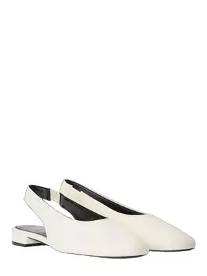 STUART WEITZMAN Lenny Leather Slingback Pumps White