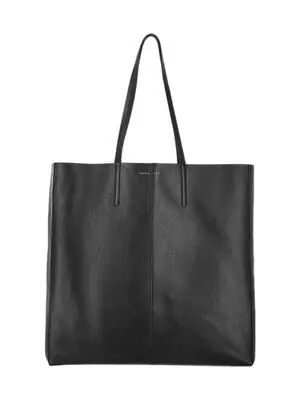 Carven Jean Logo-embossed Leather Tote Bag - Black