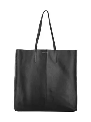 Carven Jean Logo-embossed Leather Tote Bag - Black