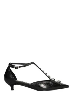 BIBI LOU Carinna Studded T-bar Pumps - Black