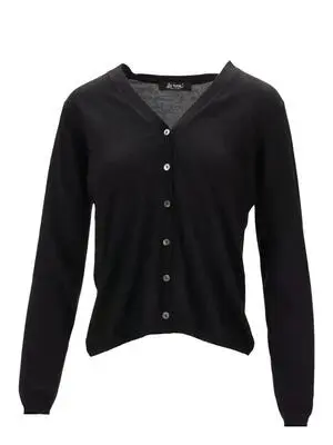 LA ROSE V-neck Knitted Cardigan - Black