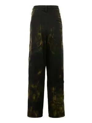 Y’s Bleach-effect Straight-leg Jeans - Black