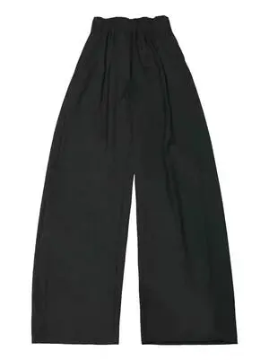 THELATEST Elasticated-waistband Wide-leg Trousers - Black