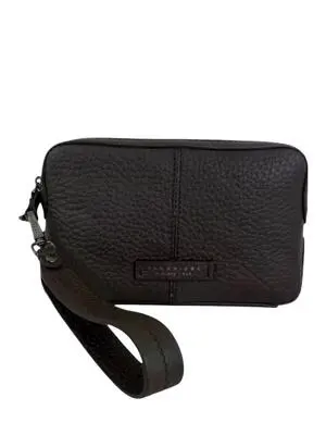 THE BRIDGE Grained Leather Clutch Bag - Brown