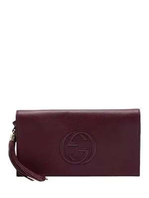 Gucci 2016-2026 Calfskin Soho Disco Clutch Bag - Red