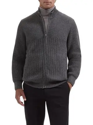 Bugatchi Full Zip Sweater - Anthracite