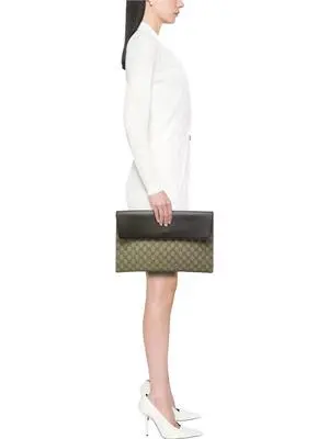Gucci 2000-2015 Gg Supreme Envelope Clutch Bag - Neutrals