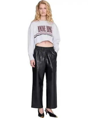ANINE BING Sporty Cropped Sweatshirt - Heather Grey