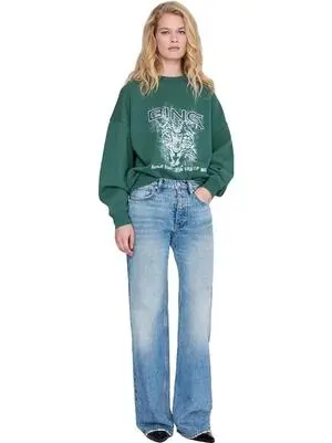 ANINE BING Miles Sweatshirt Leo Muse - Deep Emerald