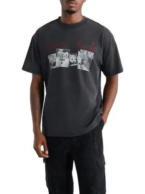 SANTO STUDIO Baby Dog Graphic T-shirt - Black Fade