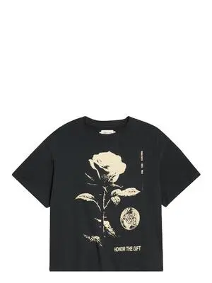 HONOR THE GIFT Rose From Concrete Cotton Graphic T-shirt - Black