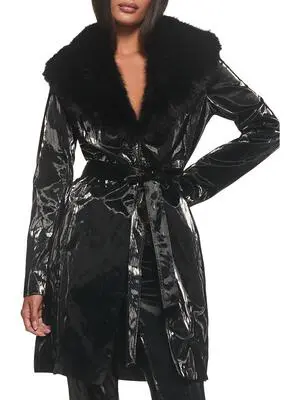 I.AM.GIA Castor Faux Leather Jacket With Faux Fur Collar
