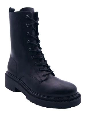 Ash Dover Leather Combat Boot - Black