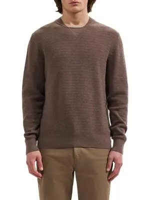 Bugatchi Wool & Cashmere Crewneck Sweater - Tobacco