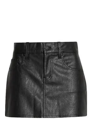 DAZE Fever Faux Leather Miniskirt - Black