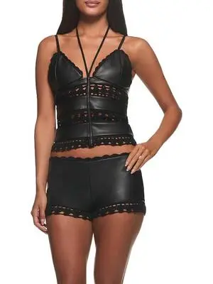 I.AM.GIA Zadi Faux Leather Top - Black