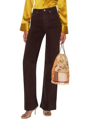 REFORMATION Bex Super Stretch High Waist Wide Leg Jeans - Mole