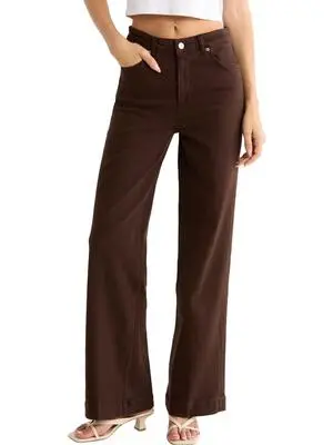 REFORMATION Bex Super Stretch High Waist Wide Leg Jeans - Mole